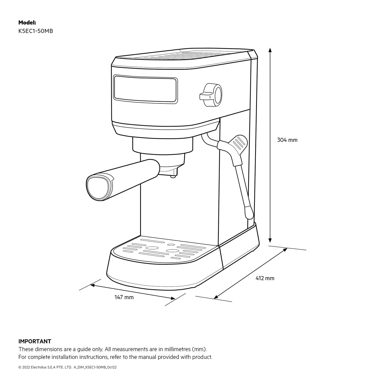 Cafetière expresso série 6000 - K5EC1-50MB | AEG Maroc